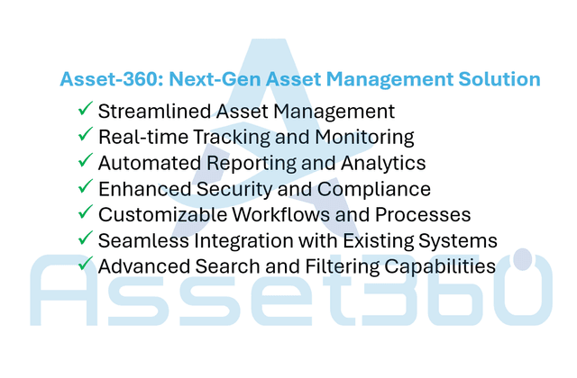Sign in to your account and explore Asset-360 Features.